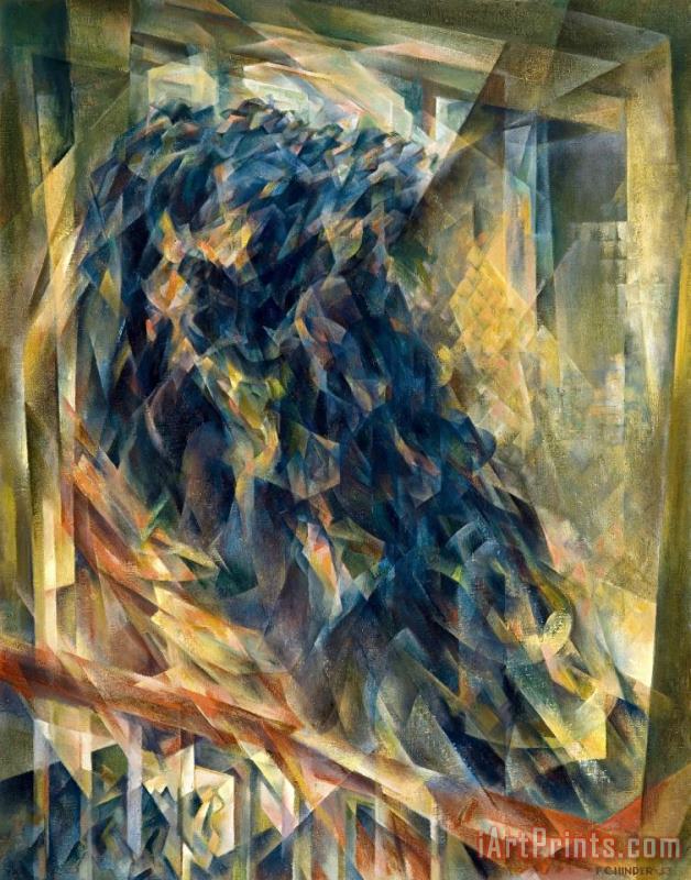 Frank Hinder Subway Escalator painting - Subway Escalator print for sale