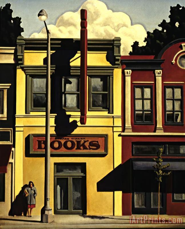 R. Kenton Nelson Bookstore painting - Bookstore print for sale