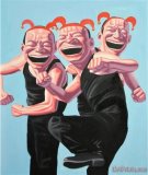 Yue Minjun Three Jesters 20th Century painting - Three Jesters 20th ...