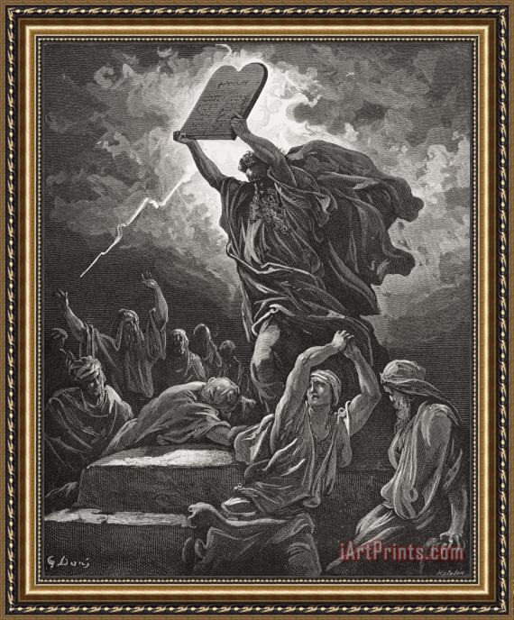 Gustave Dore Moses Breaking The Tablets Of The Law Framed Print for ...