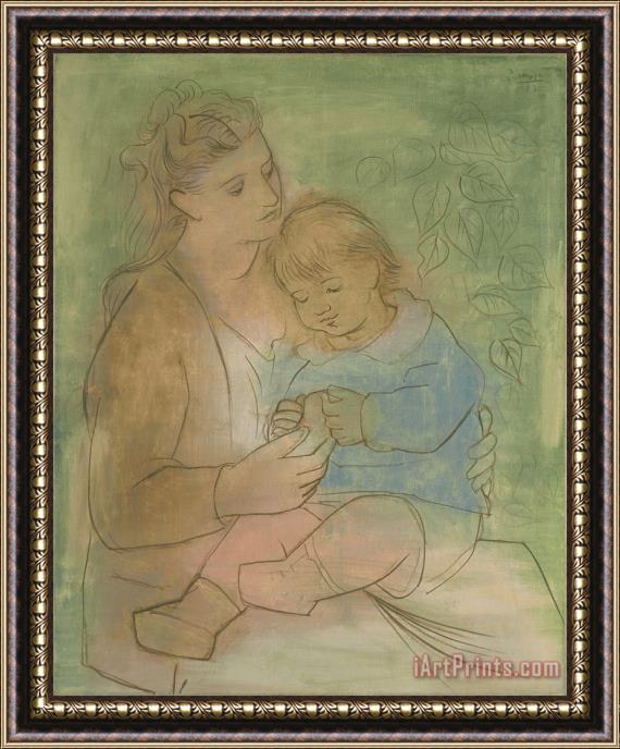 Pablo Picasso Mother And Child Framed Print for sale - iArtPrints.com