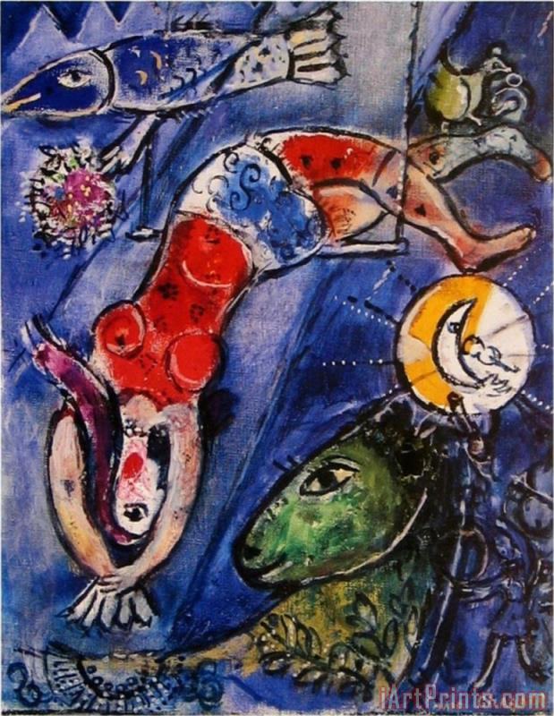 Marc Chagall Blue Circus Art Print for sale - iArtPrints.com