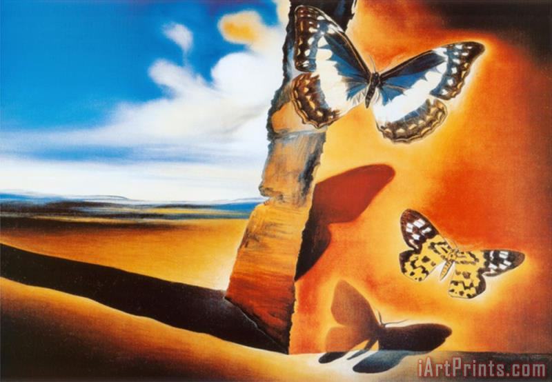 Salvador Dali Landscape with Butterflies painting - Landscape with ...